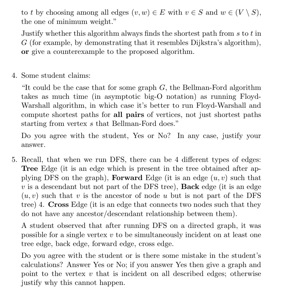 Solved Ex.2 (20 points) (Short Answers) Answer each question | Chegg.com