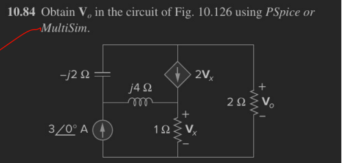 Solved 10.84 Obtain Vo in the circuit of Fig. 10.126 using | Chegg.com
