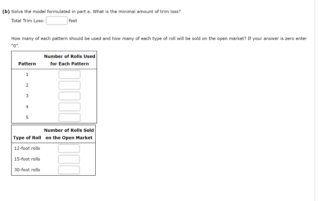 Solved Trim loss is the leftover paper from a pattern (e.g., | Chegg.com