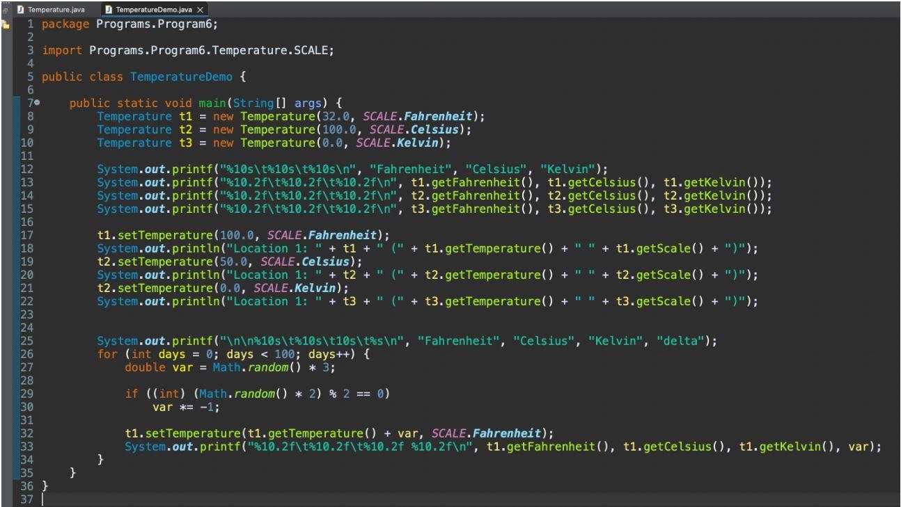 Solved Write this in Java Temperature.java package | Chegg.com