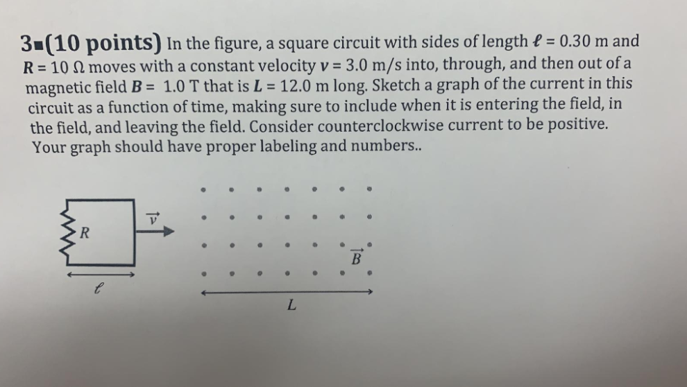 Solved 3-(10 points) In the figure, a square circuit with | Chegg.com