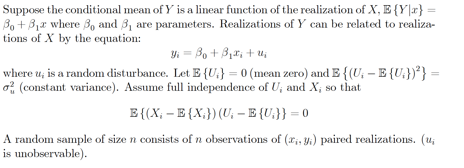Solved Suppose the conditional mean of Y is a linear | Chegg.com