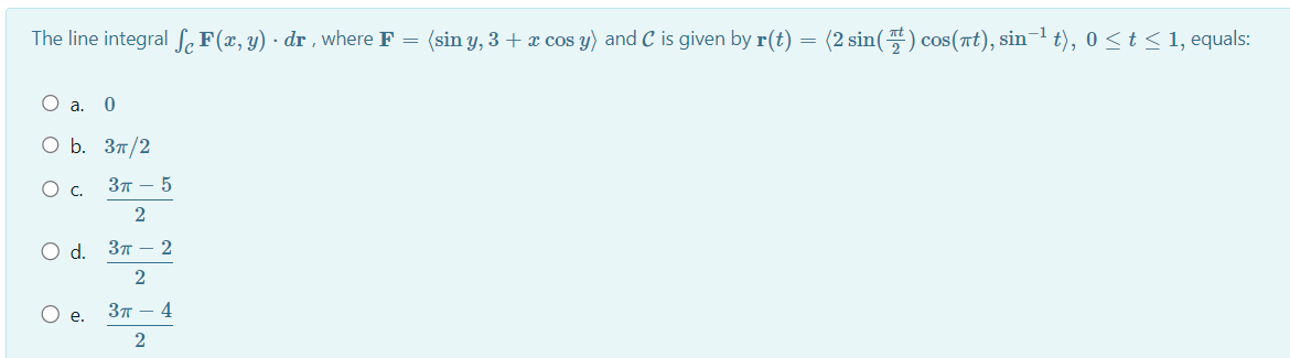 Solved The line integral ∫CF(x,y)⋅dr, where F= siny,3+xcosy | Chegg.com