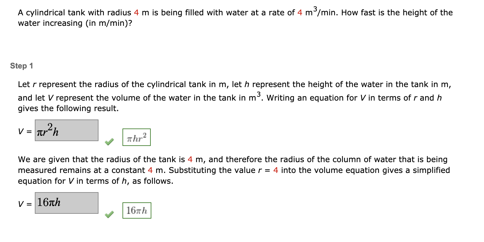 Solved A Cylindrical Tank With Radius 4 M Is Being Filled Chegg solved-a-cylindrical-tank-with-radius-4-m-is-being-filled-chegg