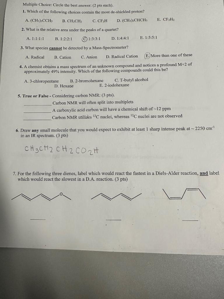 Solved Multiple Choice: Circle the best answer: ( 2 pts | Chegg.com