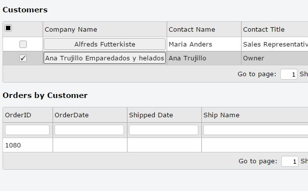 Solved jqwidgets master grid code in jsfiddle | Chegg.com