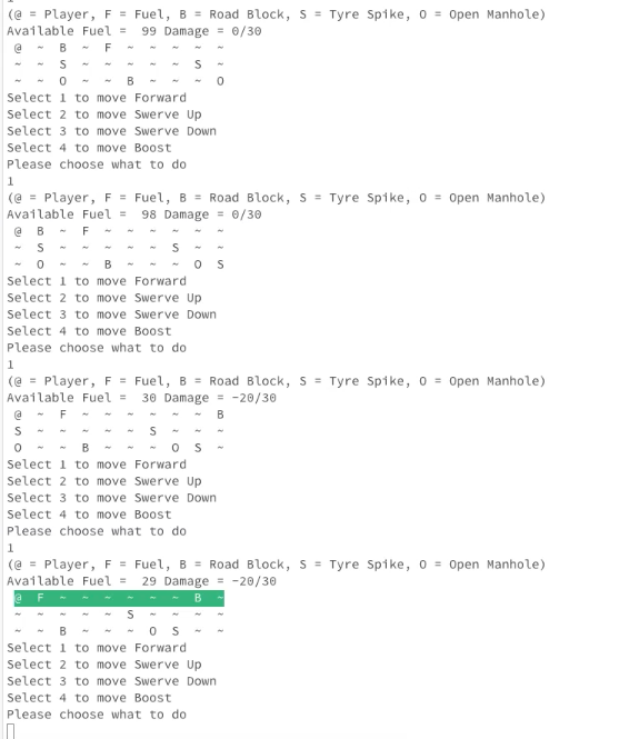 Solved Using Java, write a program to play a racing | Chegg.com