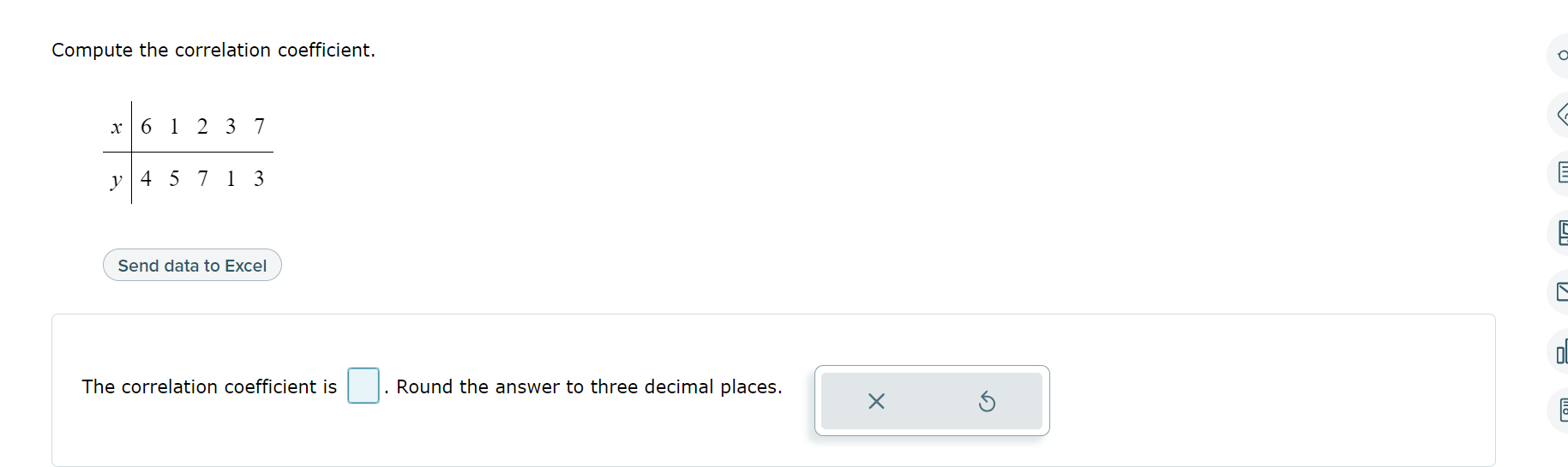 Solved Compute the correlation coefficient. | Chegg.com