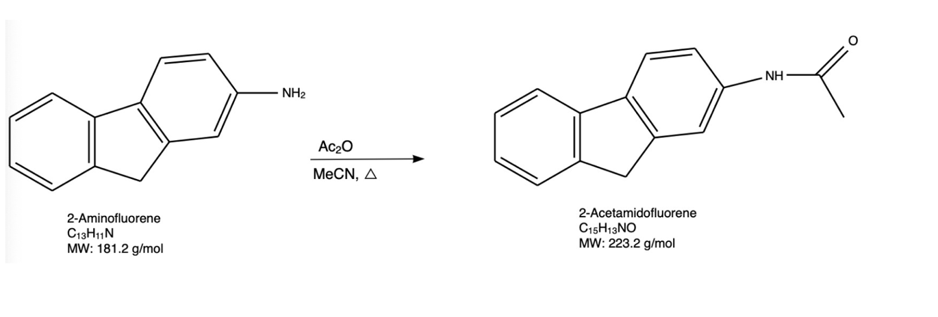 Solved o NH NH2 Ac20 MeCN, A 2-Aminofluorene C13H11N MW: | Chegg.com