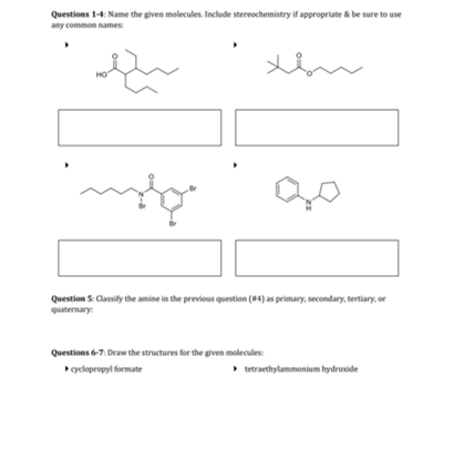 Solved Questions 144 Name the given molecules. Include | Chegg.com