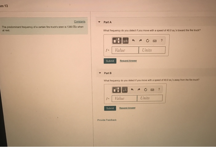 Solved m 13 Constants Part A The predominant frequency of a | Chegg.com