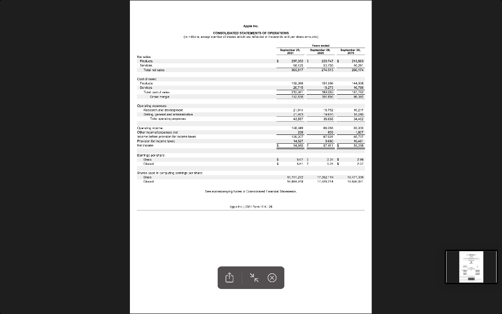 Solved Attached are the 2021 financial statements of Apple | Chegg.com