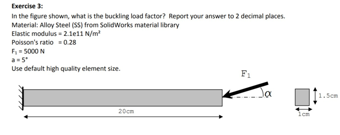 Solved Exercise 3: In the figure shown, what is the buckling | Chegg.com
