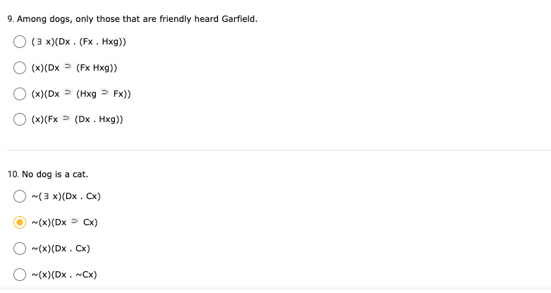 Solved Select the correct symbolization for each of the | Chegg.com