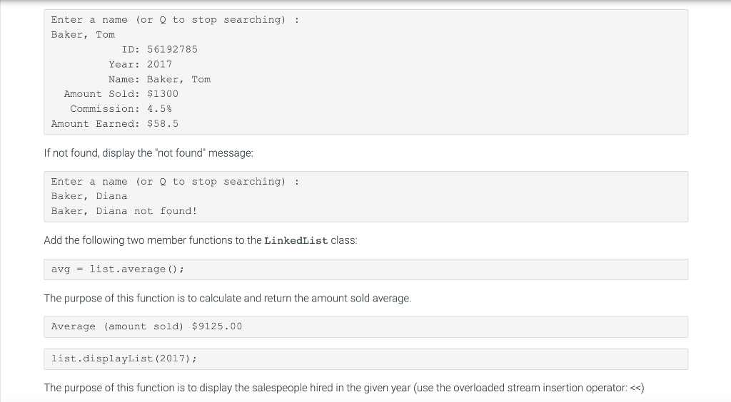 Solved 8.10 Lab: Linked List (Sales class) This assignment | Chegg.com
