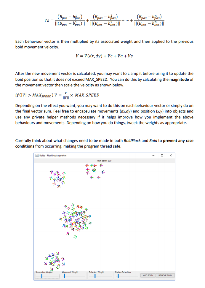 Solved Boids are a popular flocking simulation algorithm. | Chegg.com