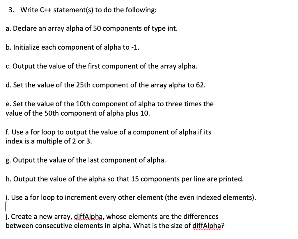 Solved 3. Write C++ statement(s) to do the following: a. | Chegg.com