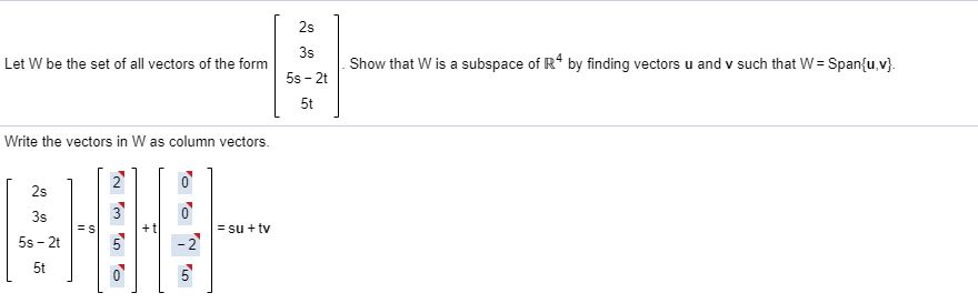 Solved Let W be the set of all vectors of the form, show | Chegg.com