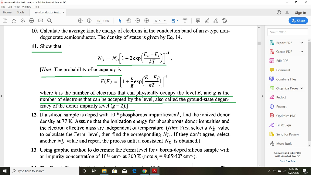 I I believe incomplete ionization of electrons is | Chegg.com