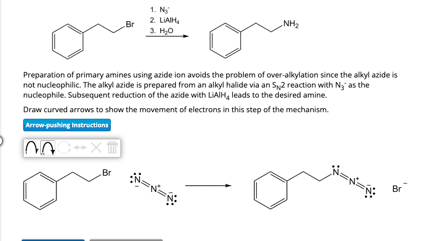 Solved 1. N3− 2. LiAlH4 3. H2O Preparation of primary | Chegg.com