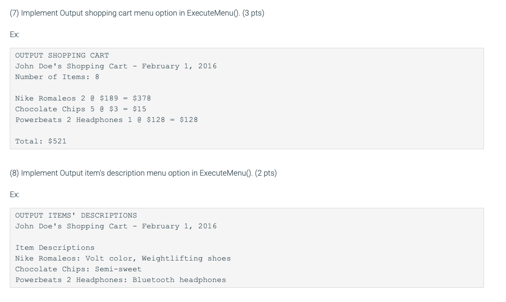 Solved This program extends the earlier "Online shopping | Chegg.com
