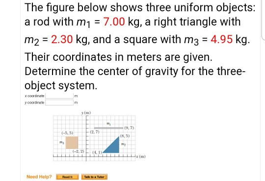 Solved The figure below shows three uniform objects: a rod | Chegg.com