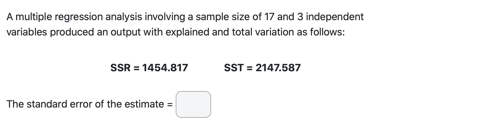 Solved Consider an anlalysis of a multiple regression model | Chegg.com