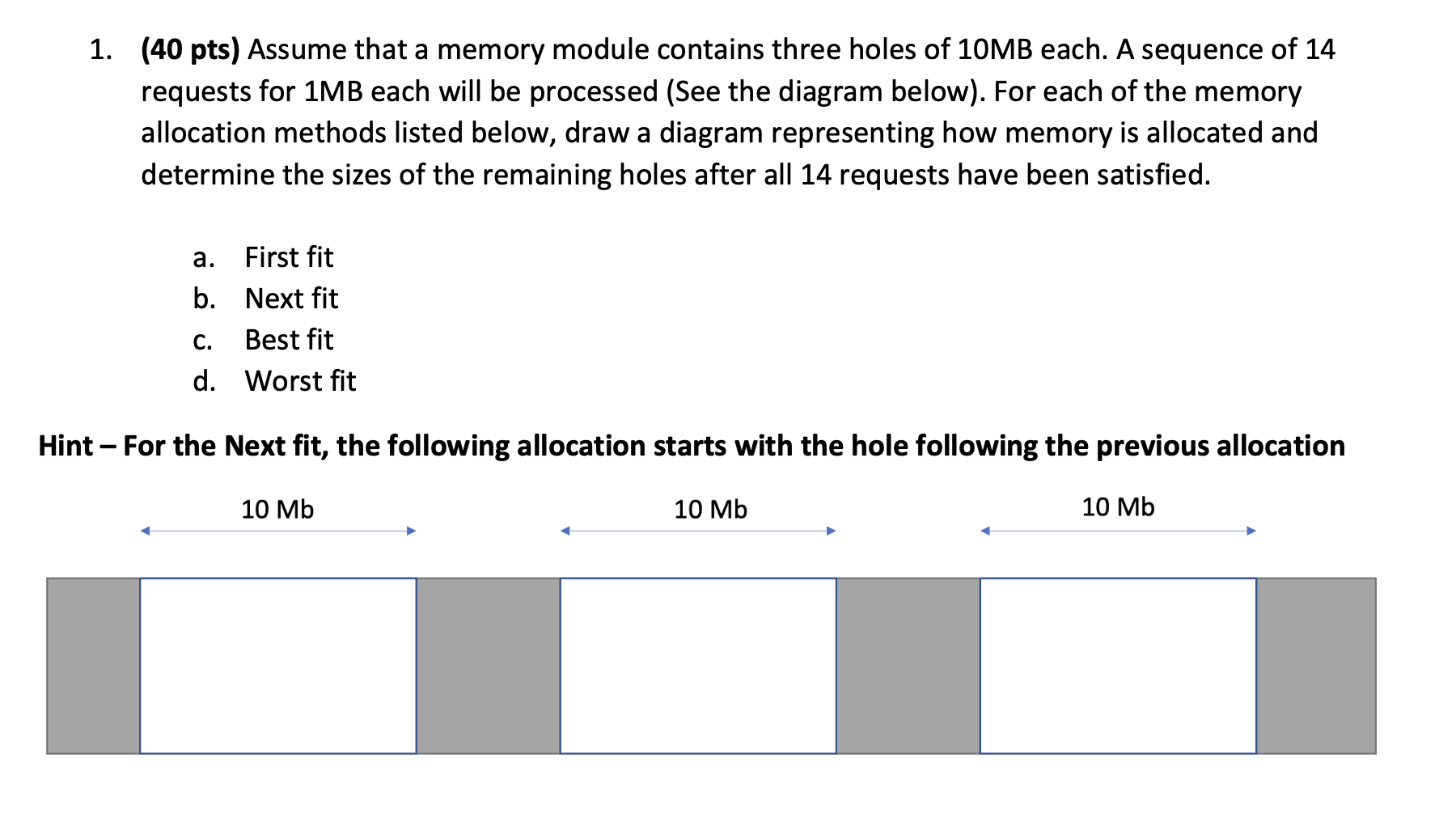 Solved 1. (40 pts) Assume that a memory module contains | Chegg.com Solved 1. (40 pts) Assume that a memory module contains | Chegg.com