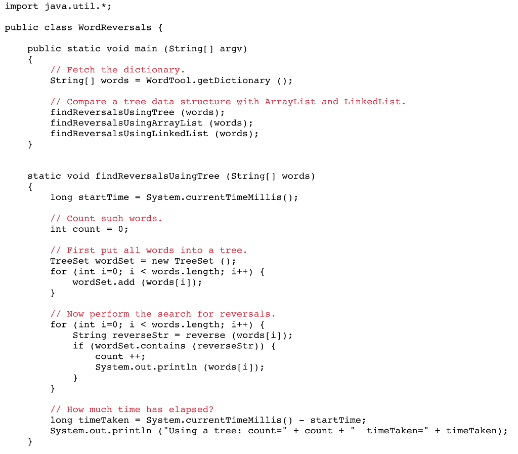 Solved import java.util.*; public class WordReversals ( | Chegg.com