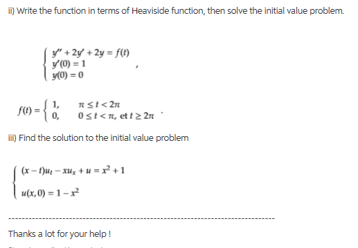 Solved i) Write the function in terms of Heaviside function, | Chegg.com