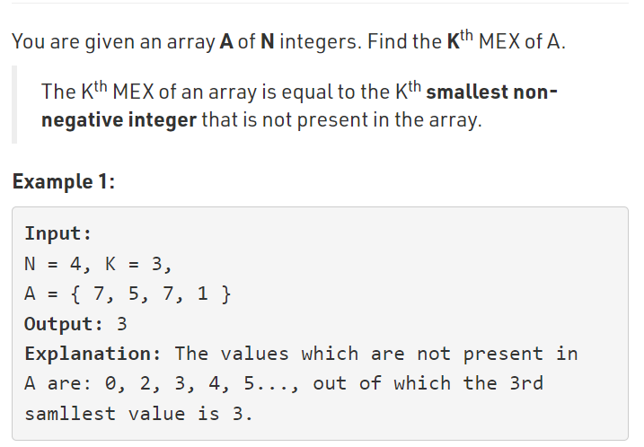 Solved You are given an array A of N integers. Find the Kth | Chegg.com