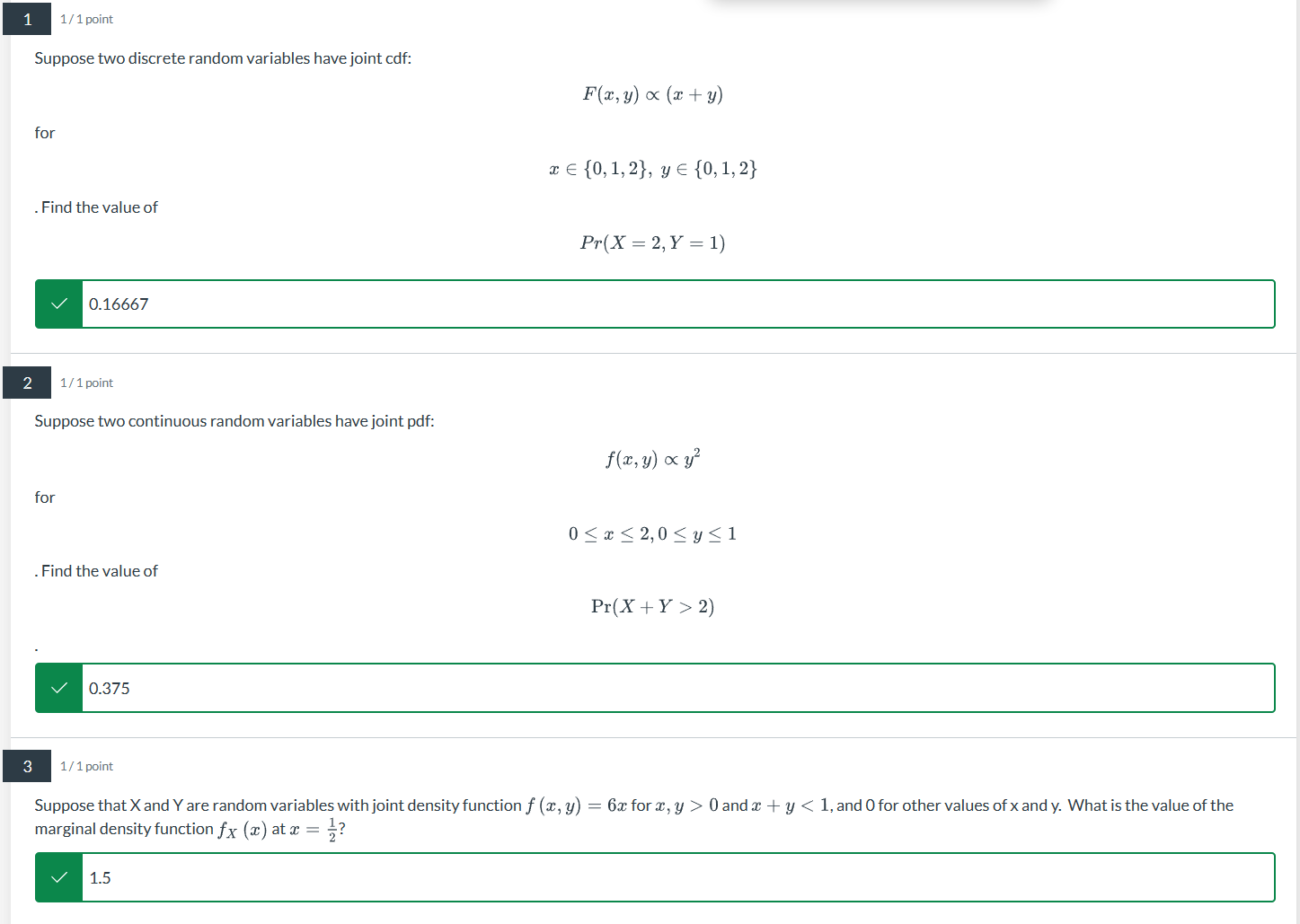 Solved Suppose two discrete random variables have joint cdf: | Chegg.com