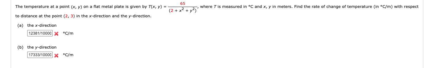 Solved to distance at the point (2,3) in the x-direction and | Chegg.com