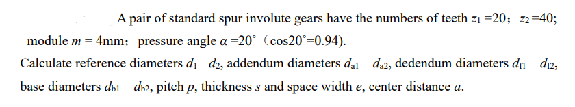 Solved A pair of standard spur involute gears have the | Chegg.com