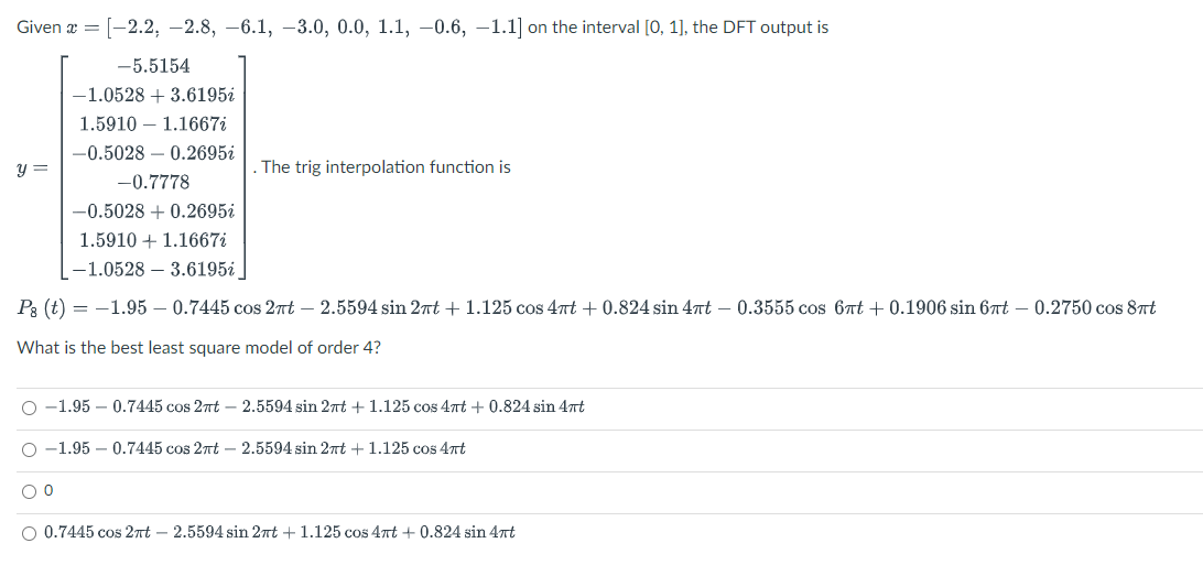 Solved Given x = [-2.2, -2.8, -6.1, -3.0, 0.0, 1.1, -0.6, | Chegg.com