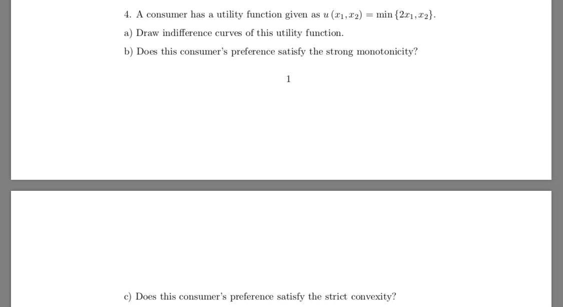 Solved A consumer has a utility function given as u (x1, x2) | Chegg.com