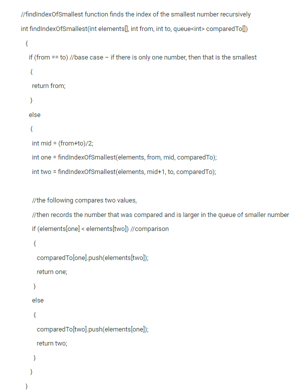 Solved The following algorithm finds the smallest and the | Chegg.com