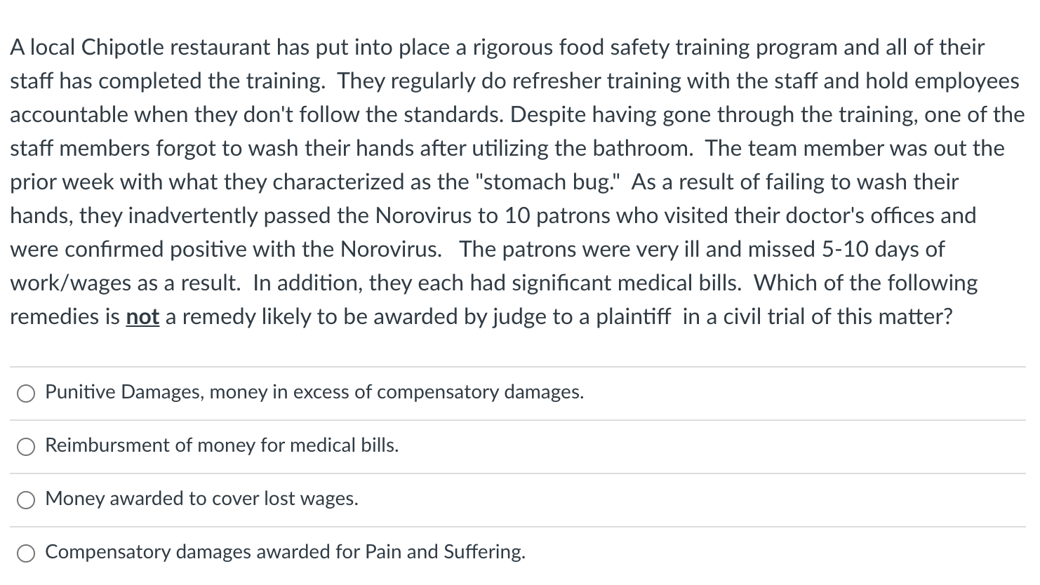 Solved A local Chipotle restaurant has put into place a | Chegg.com