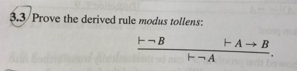 Solved .3/ Prove the derived rule modus tollens: | Chegg.com