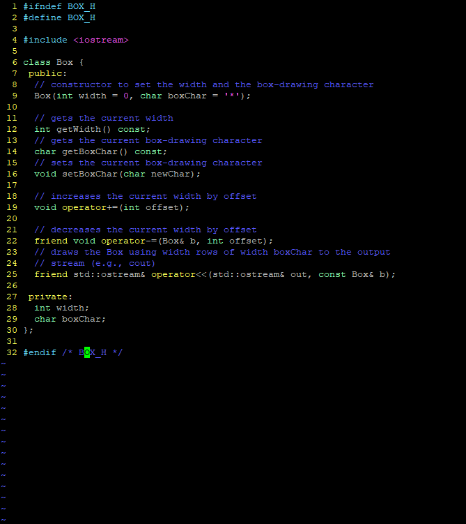 Solved Part 3: Implement a box-drawing class Take a look at | Chegg.com
