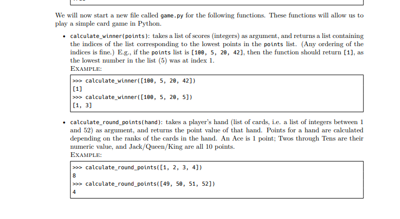 Solved Card Game in Python in Thonny IDE Have learned up to | Chegg.com