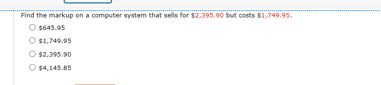 Solved Find the markup on a computer system that sells for | Chegg.com