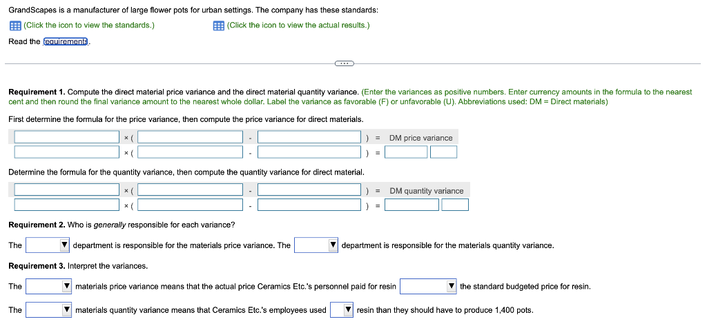 Solved 1 Compute The Direct Material Price Variance And The