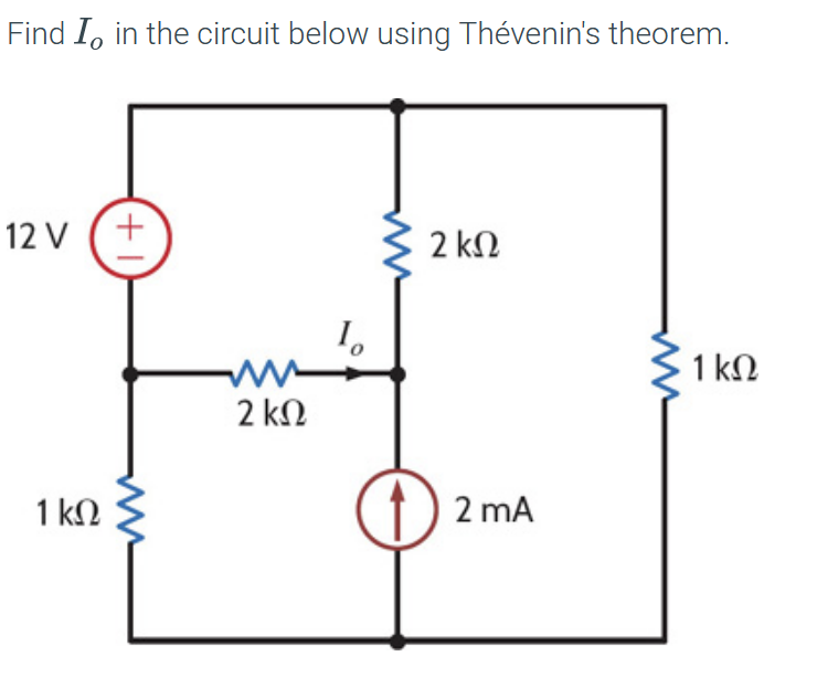 Solved Find Io in the circuit below using Thévenin's | Chegg.com