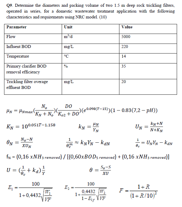 Q9. Determine the diameters and packing volume of two | Chegg.com