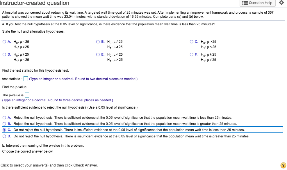 Solved Instructor-created question Question Help A hospital | Chegg.com