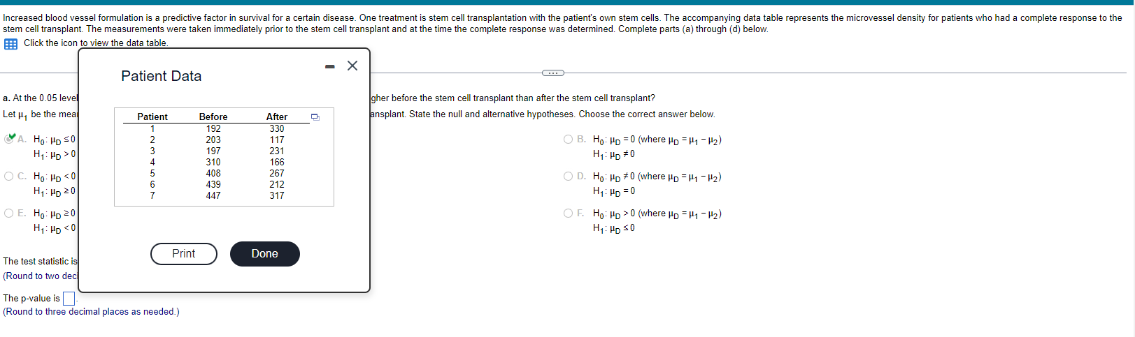 Solved Click the icon to view the data table. Patient Data | Chegg.com