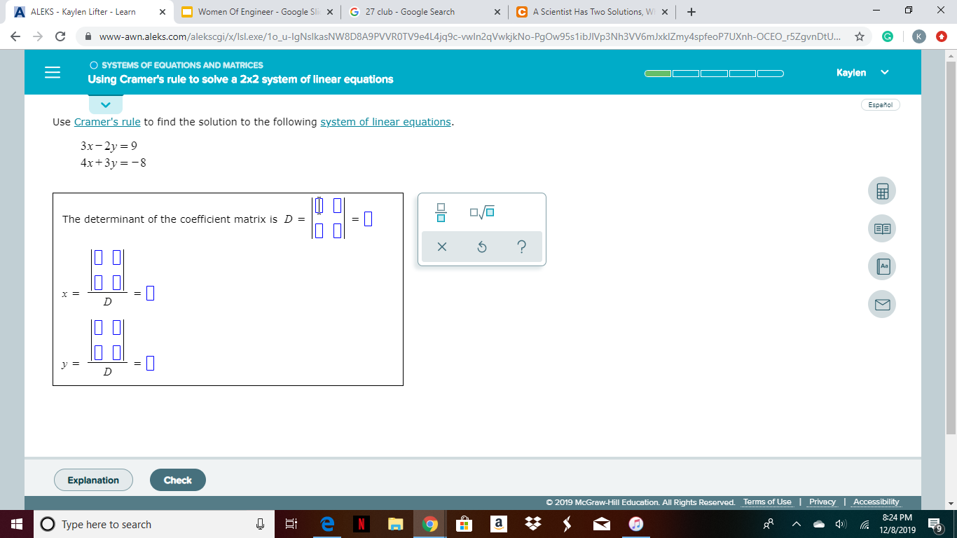 Solved cramers rule | Chegg.com