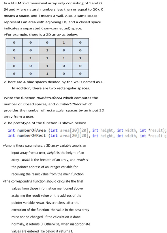 In a NXM 2-dimensional array only consisting of 1 and | Chegg.com
