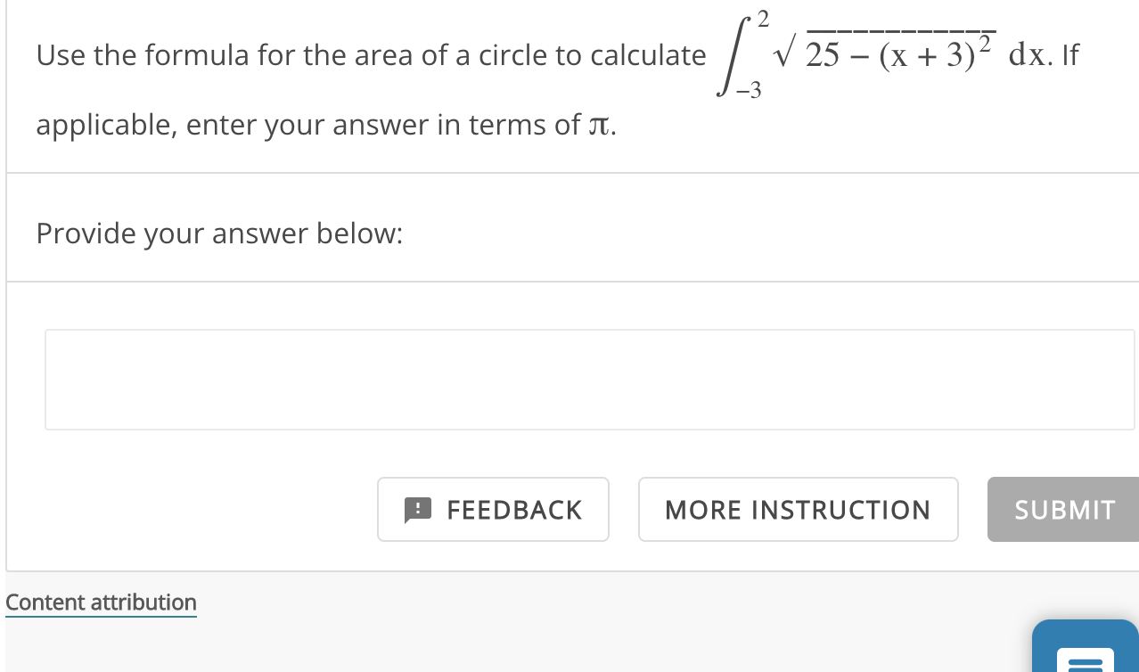 Solved Use the formula for the area of a circle to calculate | Chegg.com